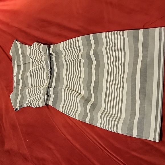 Calvin Klein | Dresses | Calvin Kline Grey And White Striped Dress With ...